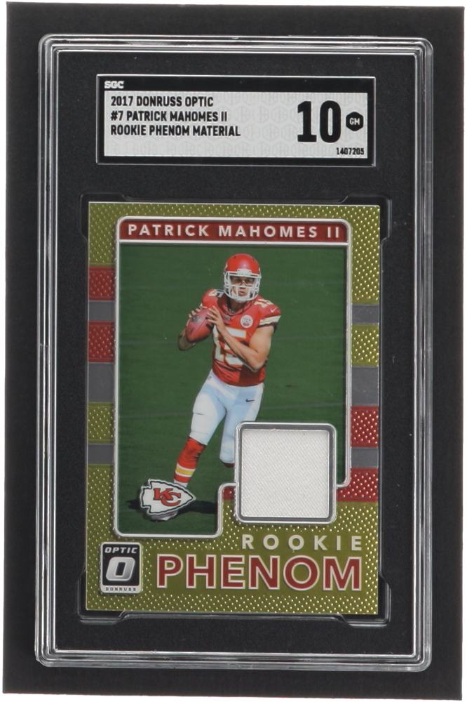 Patrick Mahomes II 2017 Donruss Optic Rookie Phenom Jerseys #7 RC (SGC ...