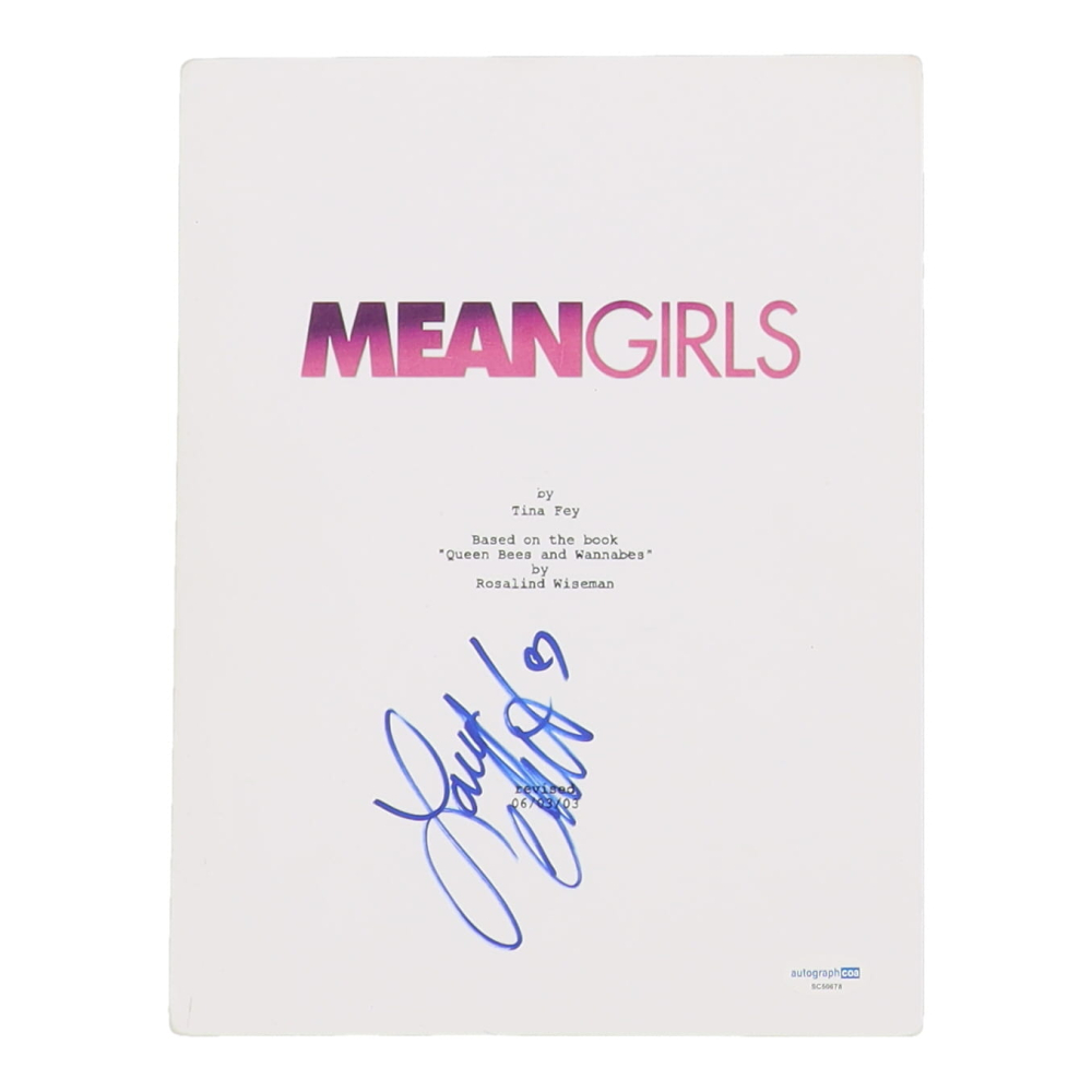 Lacey Chabert Signed "Mean Girls" 8x10 Script Cover Photo (ACOA ...