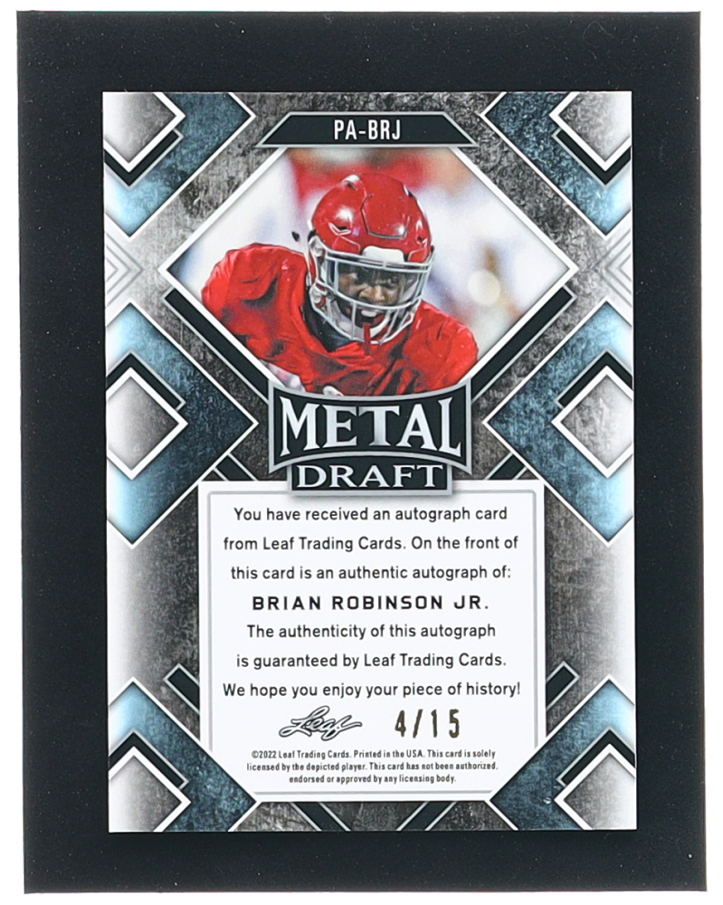 Brian Robinson Jr. 2022 Leaf Metal Draft Portraits Crystal Purple # ...