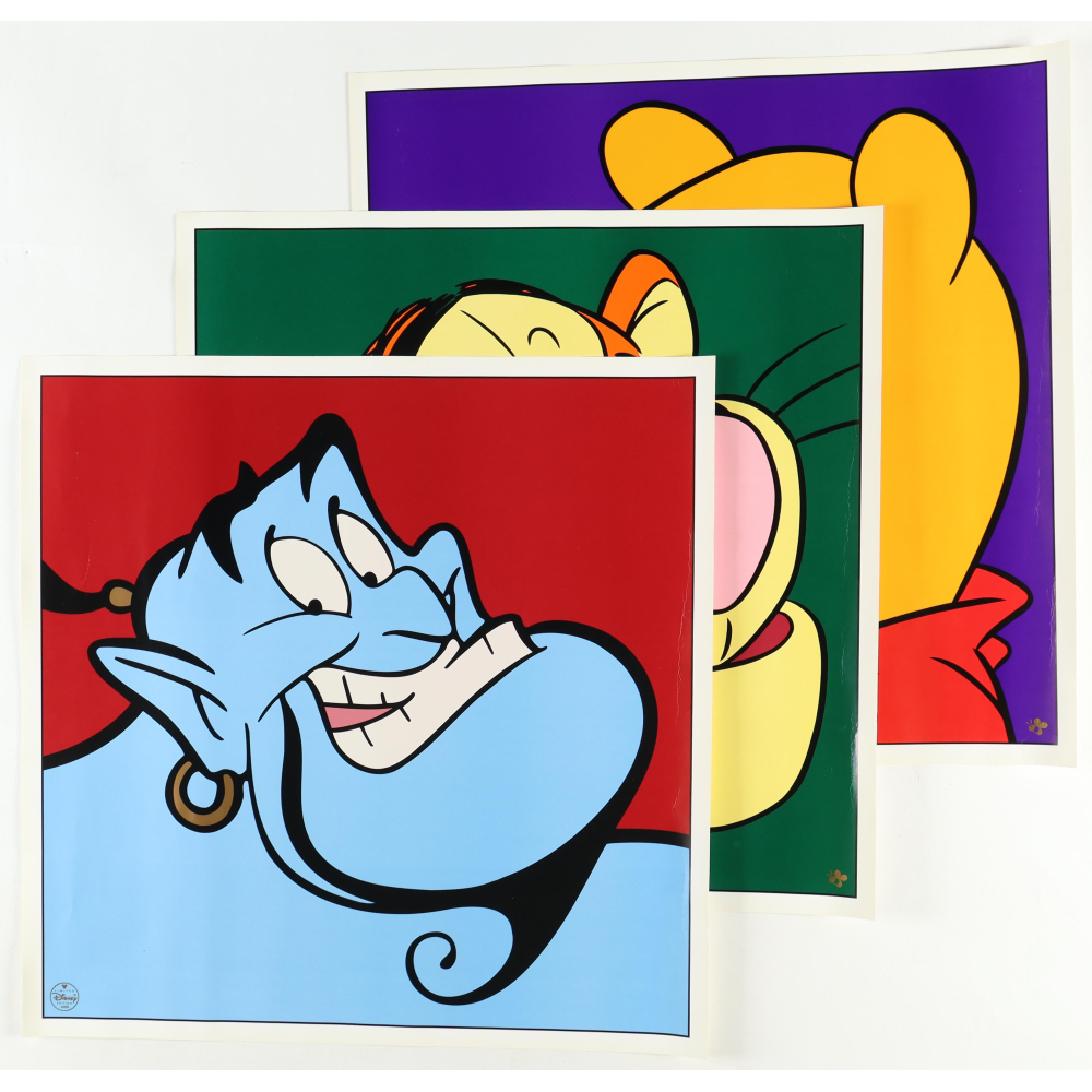 Set of (3) 1997 Disney Lithographs of "Winnie the Pooh", "Genie ...