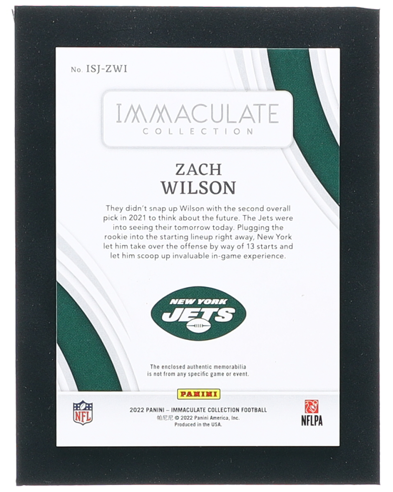 Zach Wilson 2022 Immaculate Collection Immaculate Standard Jerseys #9 ...