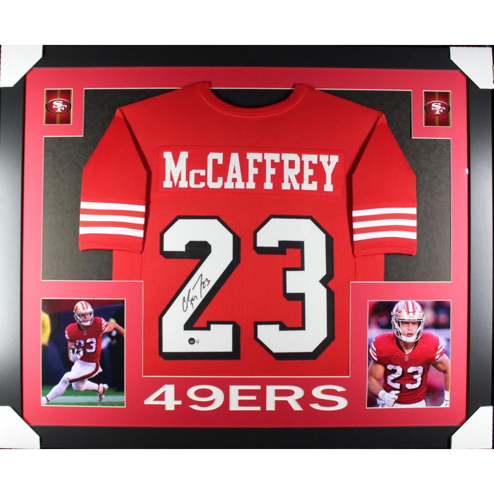 Christian McCaffrey Signed Custom Framed Jersey Display (Beckett) | Pristine Auction