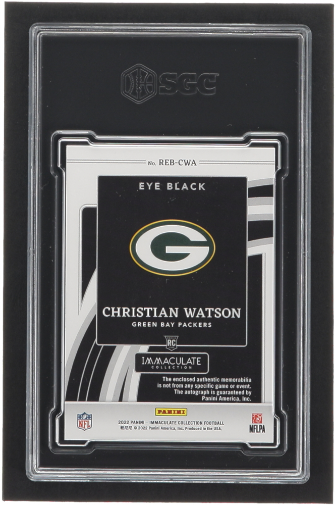 Christian Watson 2022 Immaculate Collection Immaculate Rookie Eye Black ...