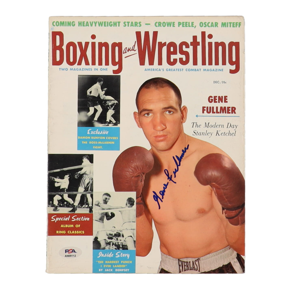 Gene Fullmer Signed 1956 Boxing and Wrestling Full Magazine (PSA ...