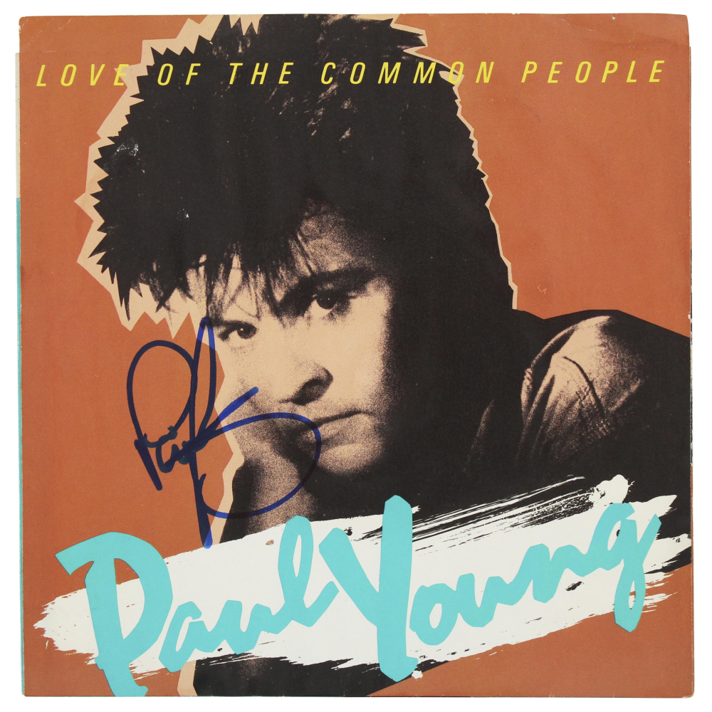 Paul Young Signed "Love Of The Common People" 45 RPM Vinyl Record Album ...