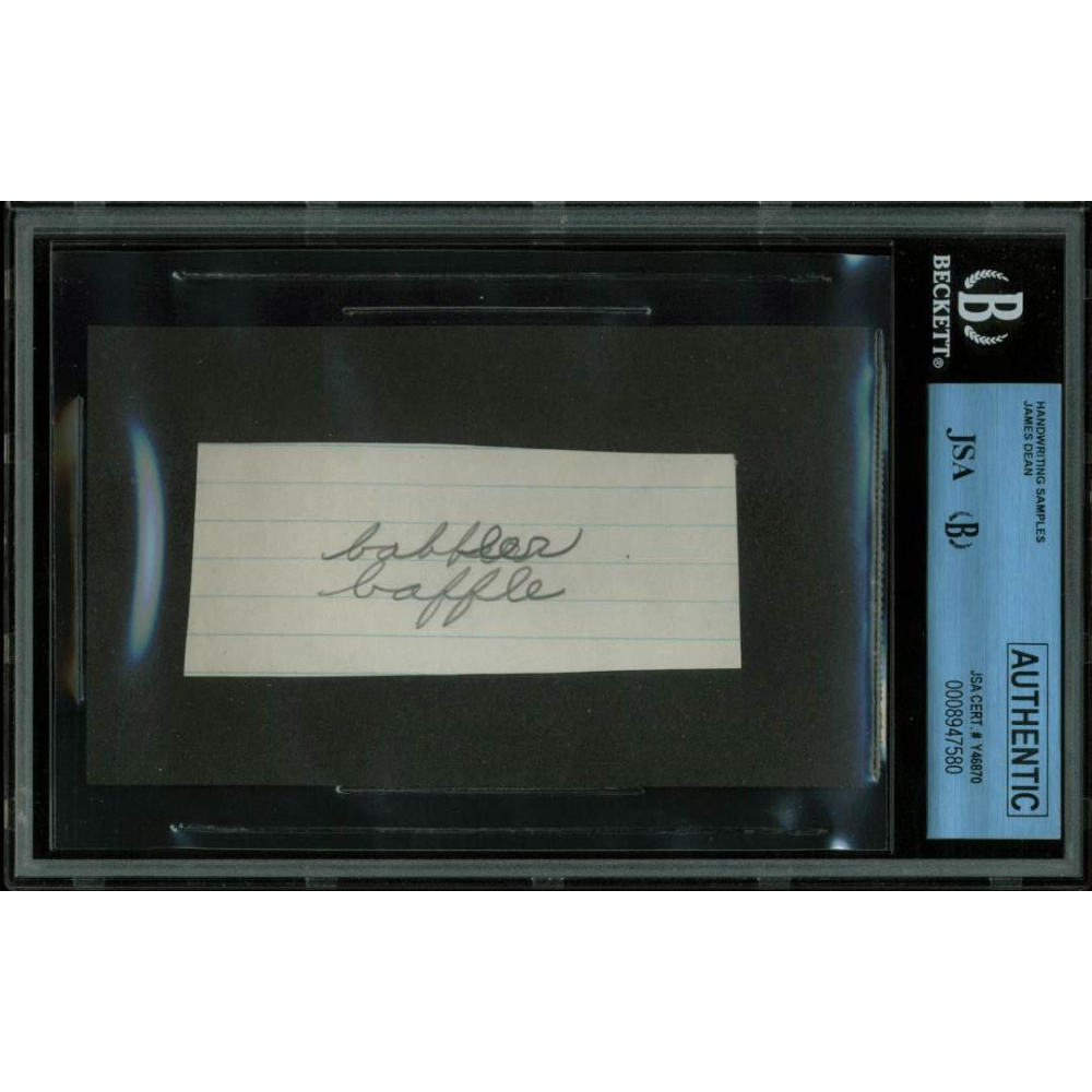 James Dean Hand-Written 1.5x3.5 Cut (BAS & JSA) | Pristine Auction