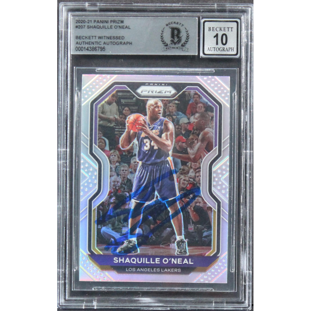 Shaquille O'Neal Signed 2020-21 Panini Prizm Prizms Silver #207 (BGS ...
