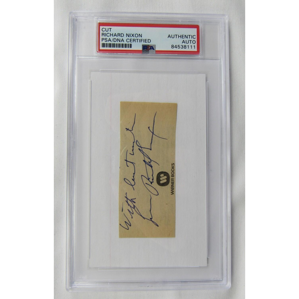 Richard Nixon Signed Cut on 3x5 Index Card Inscribed "With Best Wishes ...