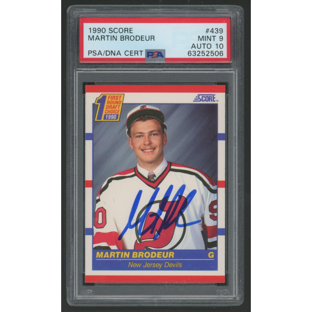 Martin Brodeur Signed 1990-91 Score #439 RC (PSA 9 | Autograph Graded ...