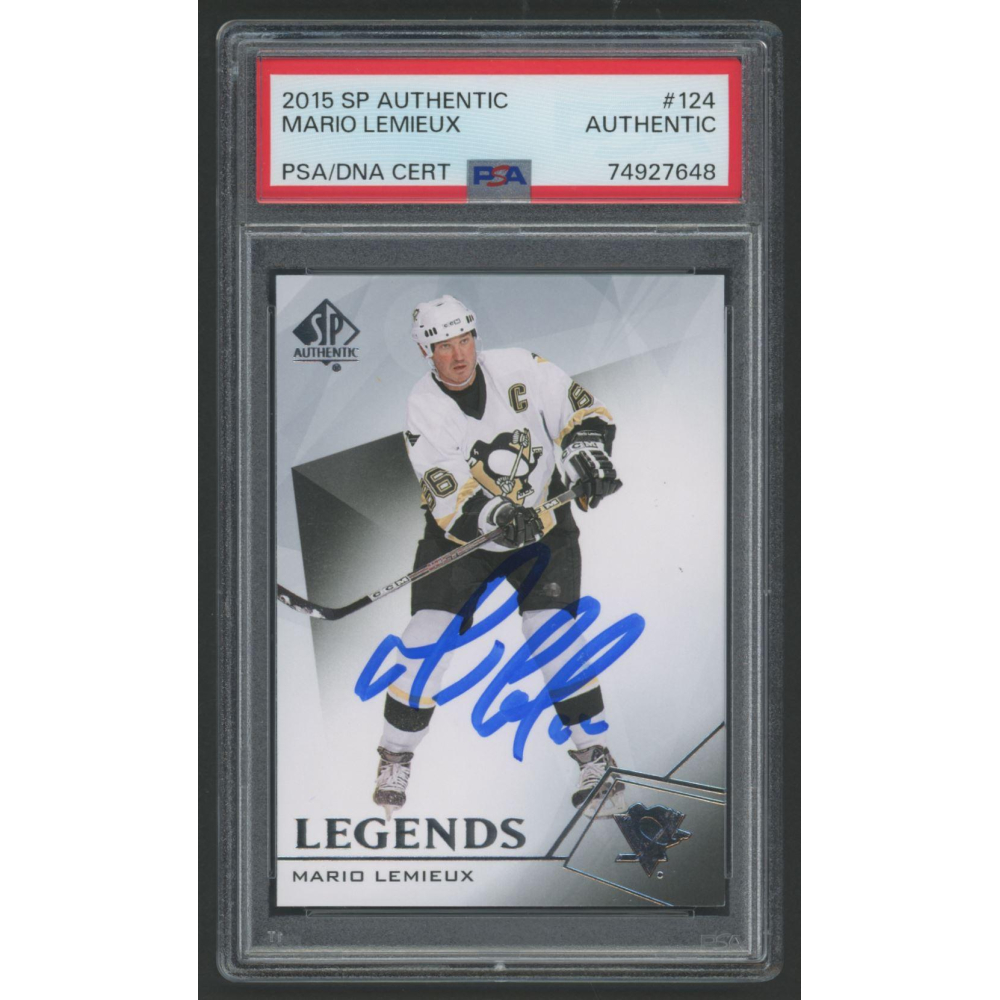 Mario Lemieux Signed 2015-16 SP Authentic #124 (PSA) | Pristine Auction