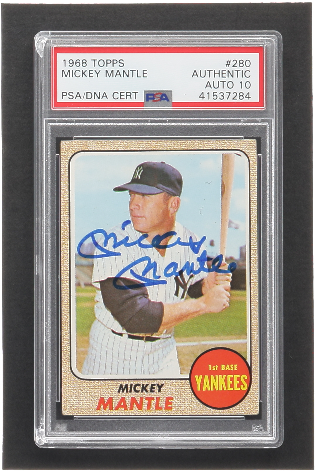 Mickey Mantle Signed 1968 Topps #280 (PSA | Autograph Graded 10 ...