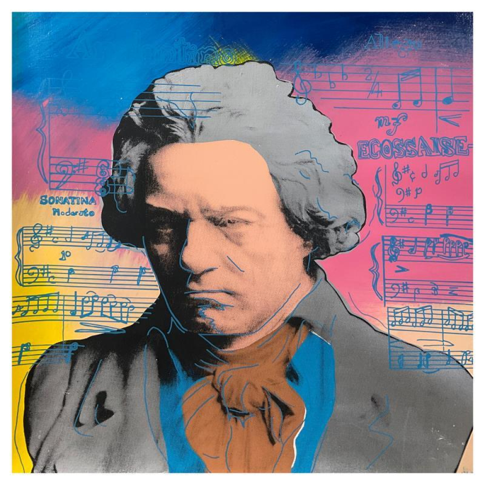 "Beethoven" 20x20 Hand-Painted & Hand-Pulled Unique Silkscreen ...