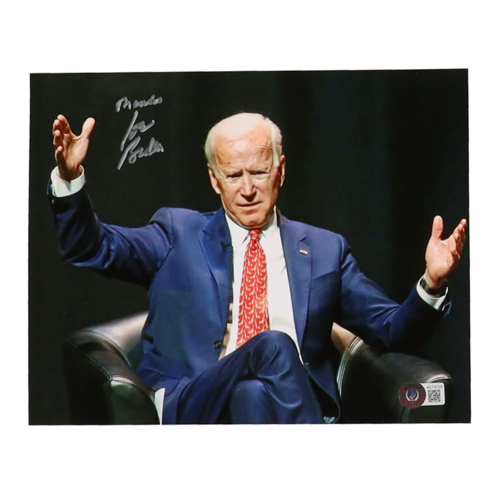 Joe Biden Signed 8x10 Photo Inscribed "Thanks" (Beckett) | Pristine Auction