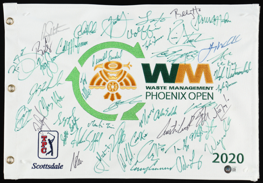 2020 Phoenix Waste Management Open Full-Size Pin Flag Signed by (48 ...