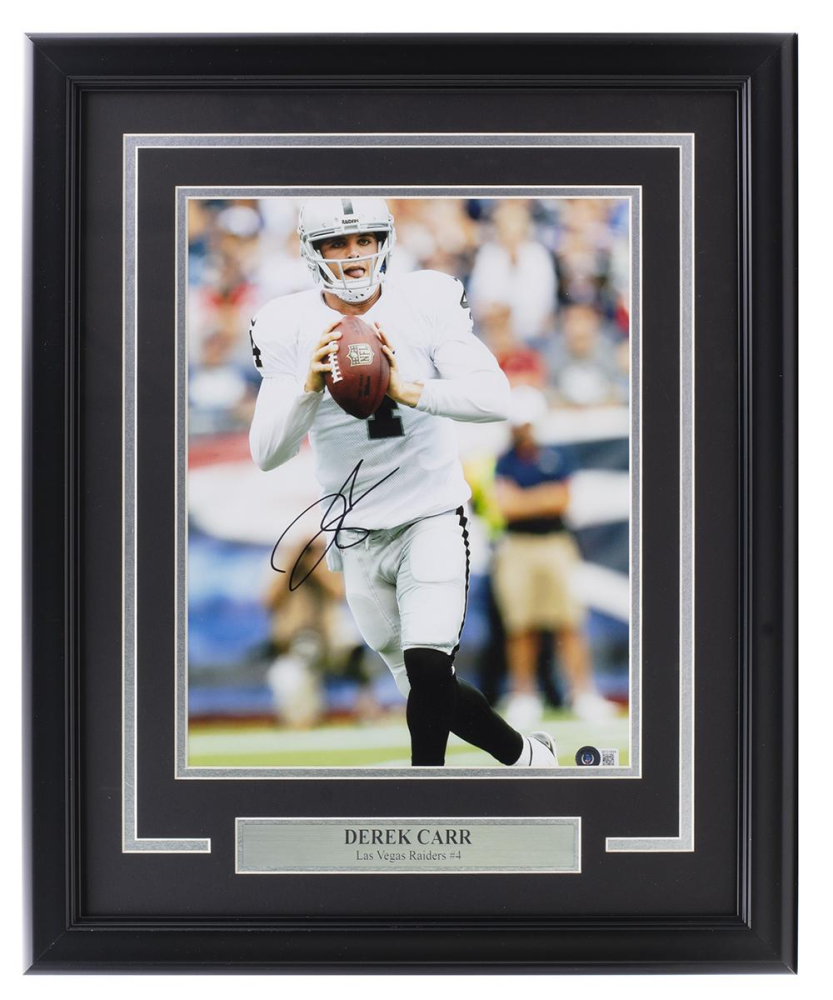 Derek Carr Signed Raiders Custom Framed Photo (Beckett) | Pristine Auction