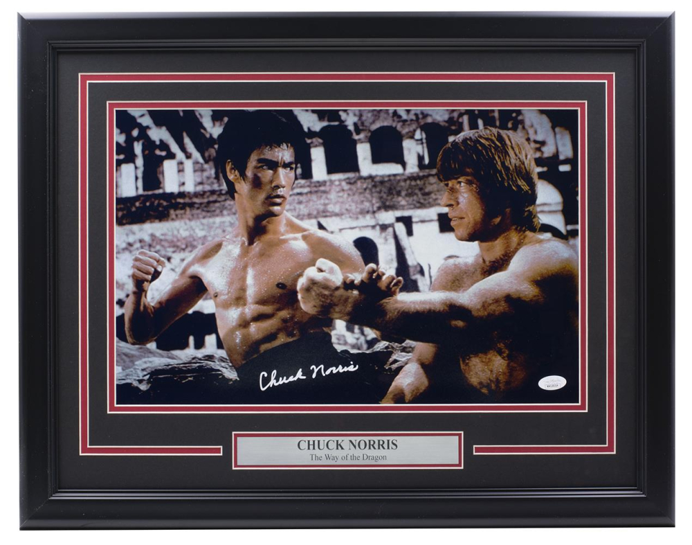Chuck Norris Signed "The Way of the Dragon" Custom Framed Photo (JSA ...