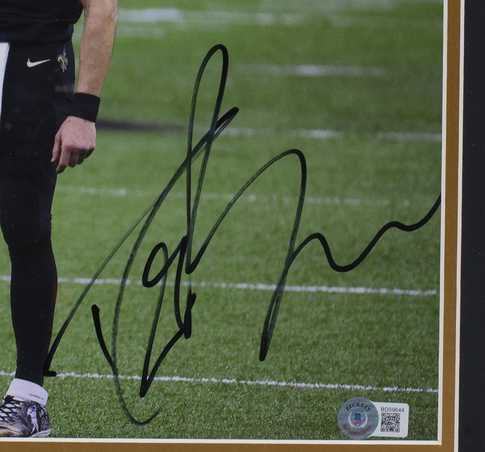 Drew Brees Signed Saints Custom Framed Photo (Beckett) | Pristine Auction