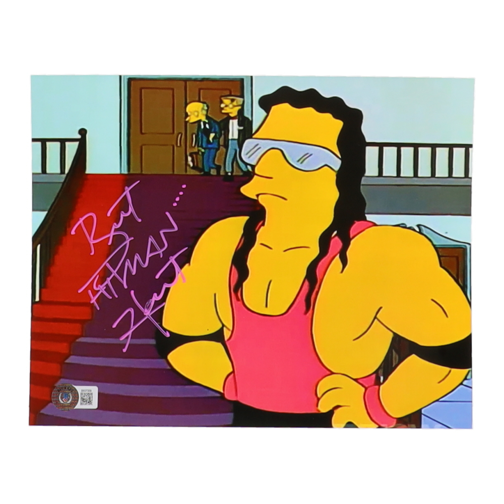 Bret "The Hitman" Hart Signed "The Simpsons" 8x10 Photo (Beckett ...