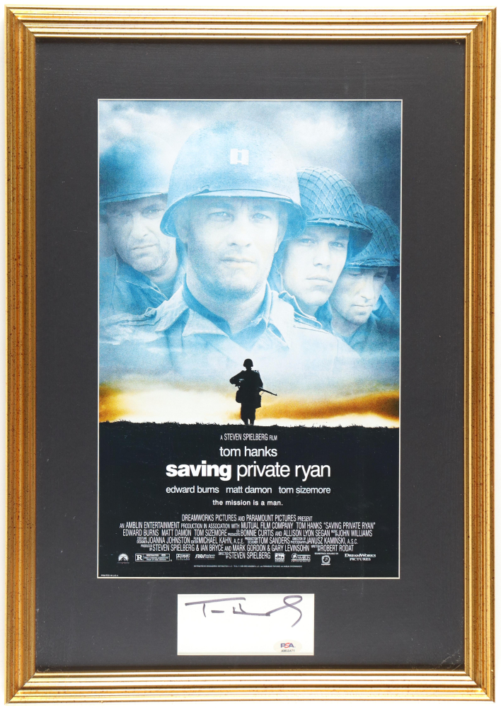 Tom Hanks Signed "Saving Private Ryan" Custom Framed Cut Display ...