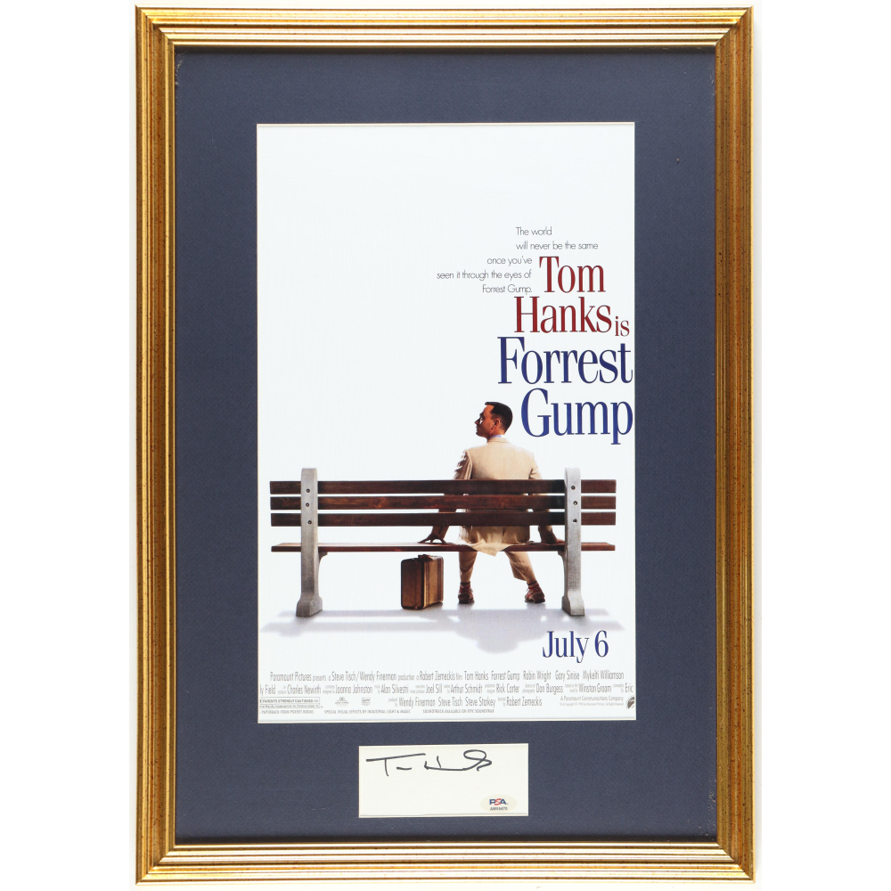 Tom Hanks Signed "Forrest Gump" Custom Framed Cut Display (Beckett ...