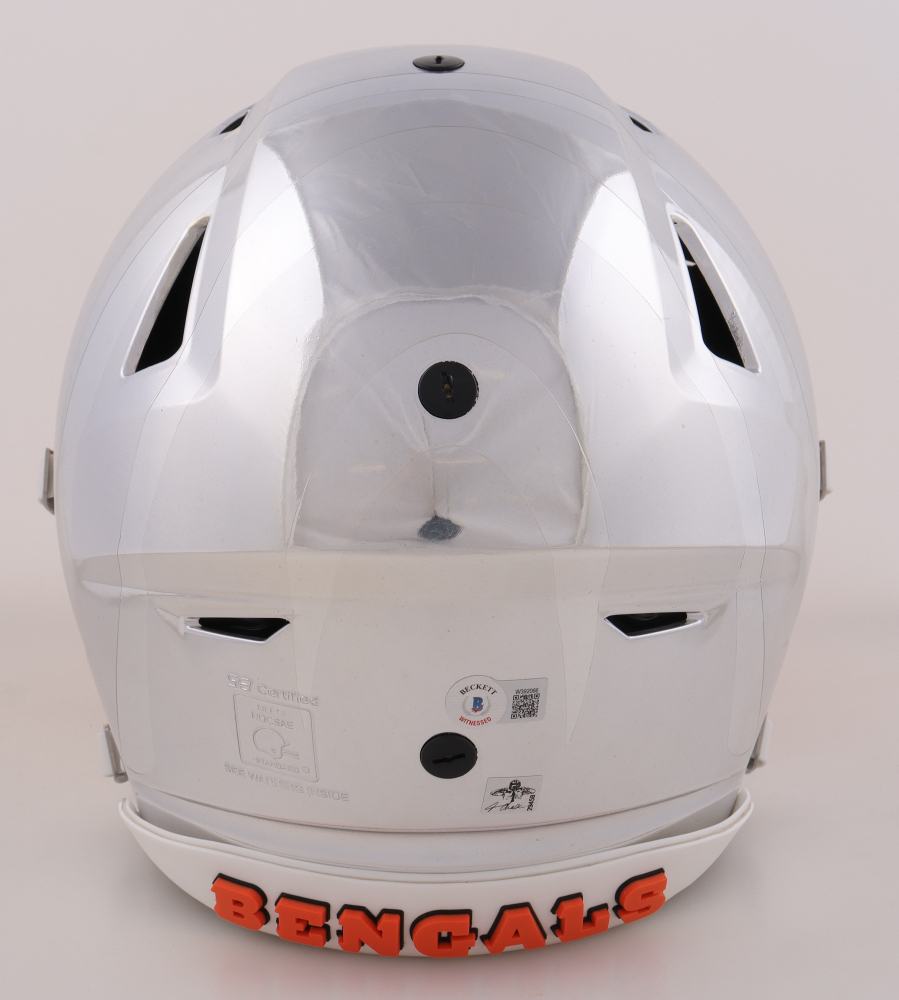 Ja'Marr Chase Signed Bengals Full-Size Authentic "Ghost" Chrome Inlaid ...
