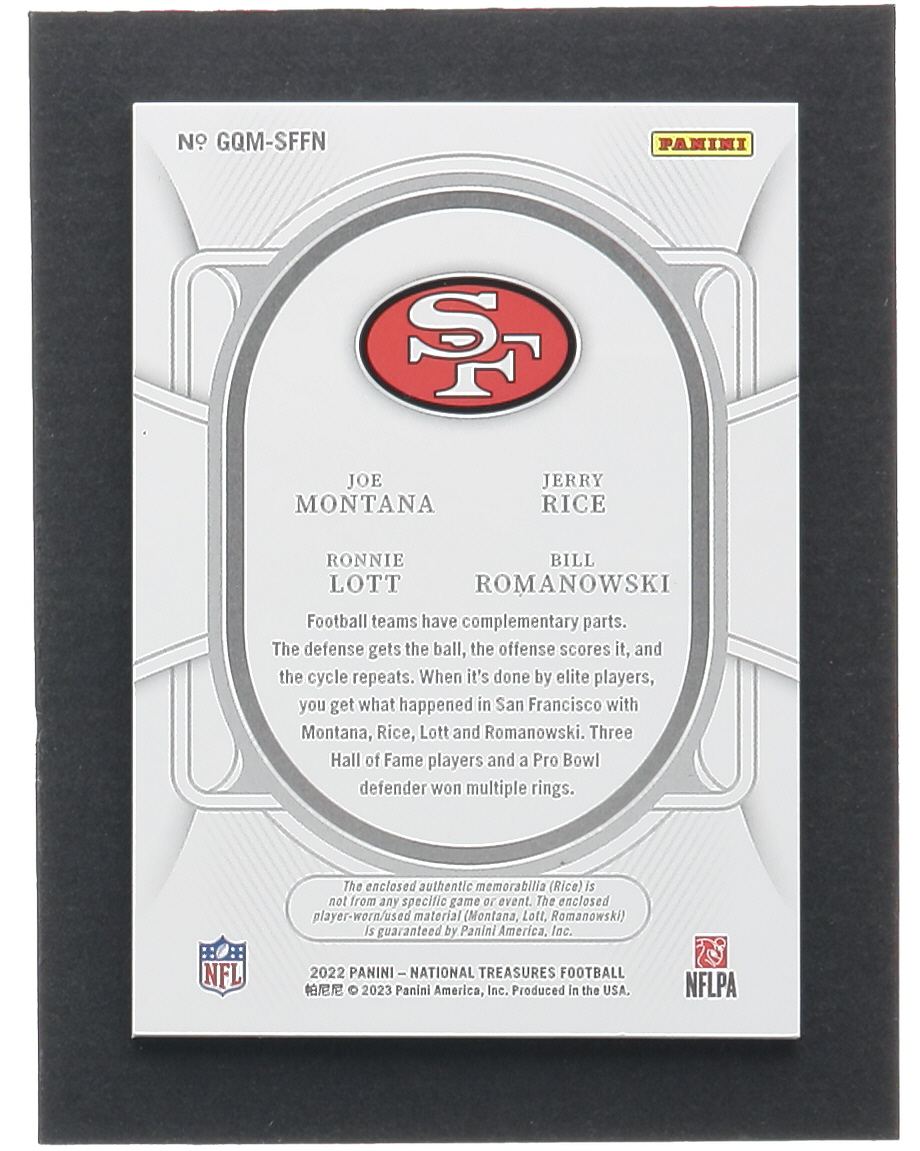 2022 Panini National Treasures NFL Gear Quad Materials #18 Joe Montana ...