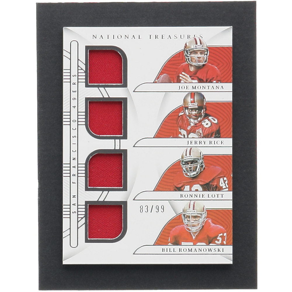2022 Panini National Treasures NFL Gear Quad Materials #18 Joe Montana ...