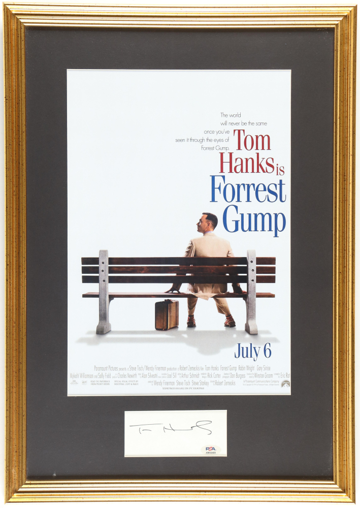 Tom Hanks Signed "Forrest Gump" Custom Framed Cut Display (Beckett ...