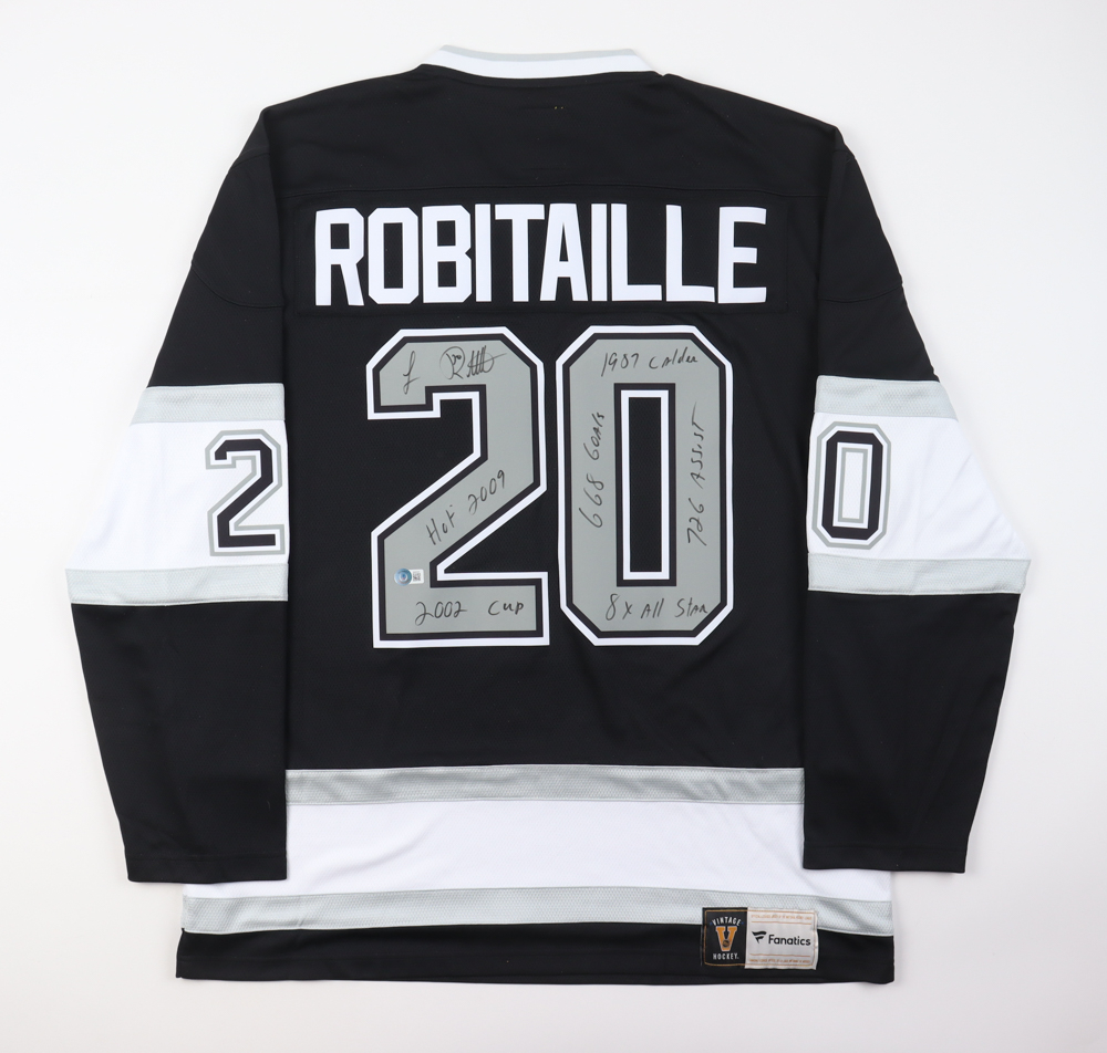 Luc Robitaille Signed Kings Jersey With (6) Inscriptions (Beckett ...