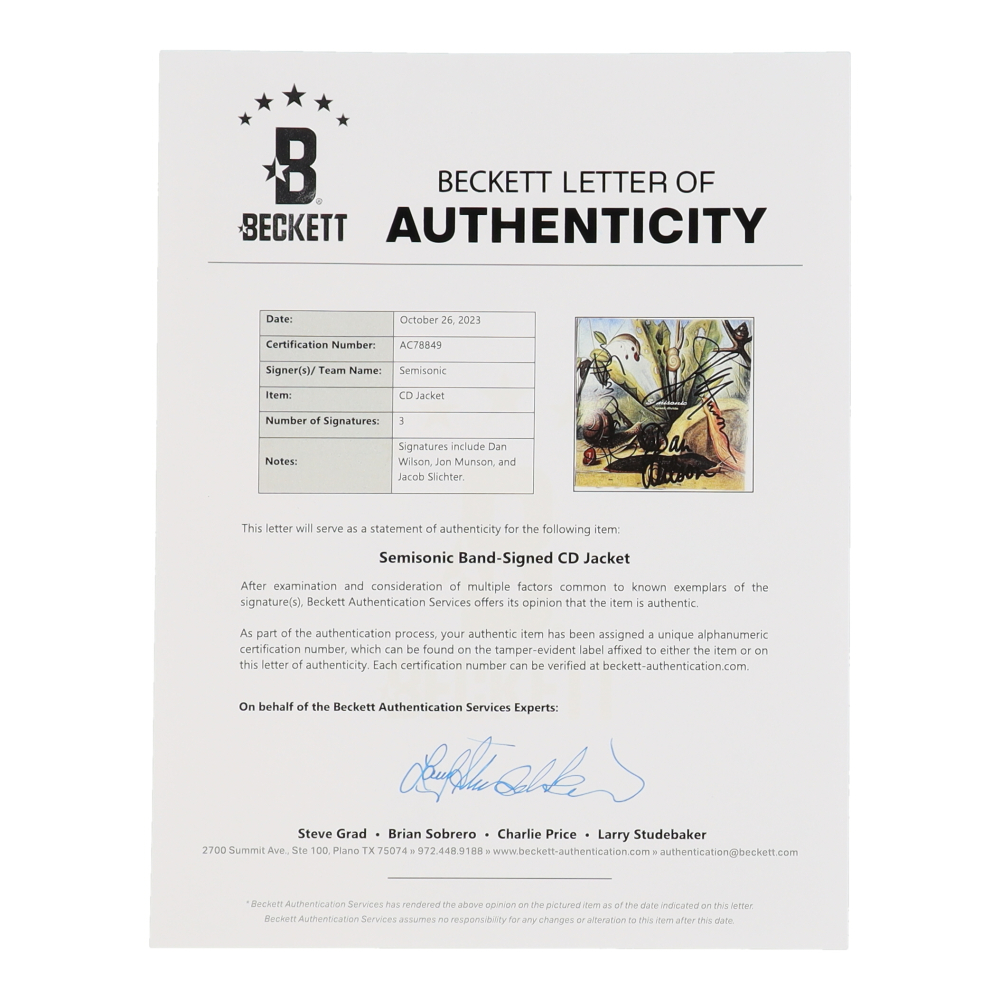 Semisonic "Great Divide" CD Album Booklet Band-Signed by Dan Wilson ...