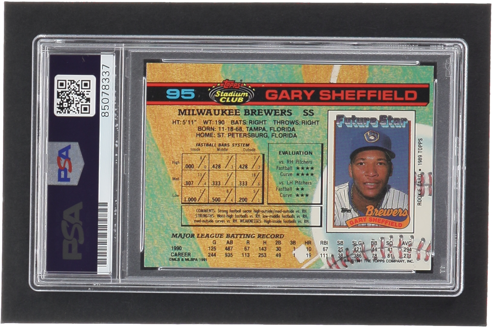 Gary Sheffield Signed 1991 Stadium Club #95 (PSA) | Pristine Auction