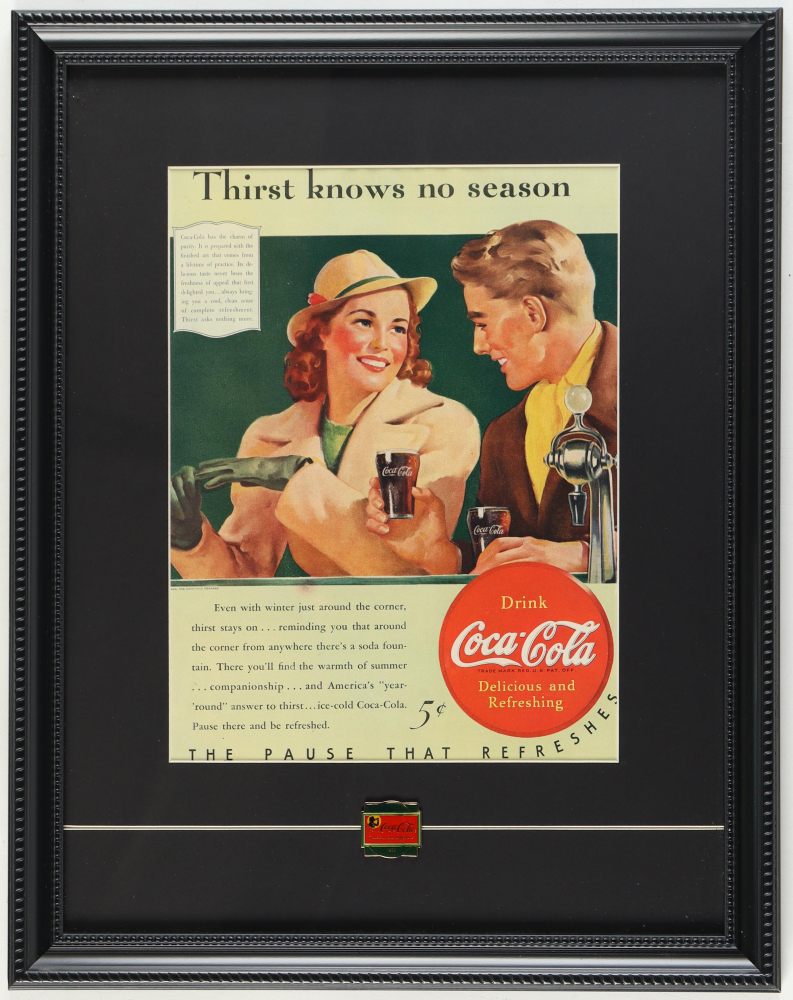 1949 Coca Cola Original Advertisement Custom Framed Promotional Poster ...
