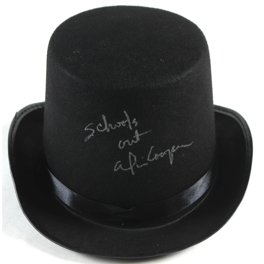 Alice Cooper Signed Top Hat Inscribed "School's Out" (Beckett ...