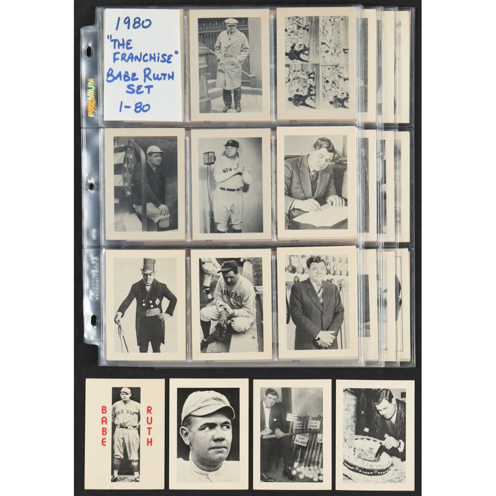 1980 Franchise Babe Ruth Complete Set of (80) Cards with Babe Ruth #2 ...