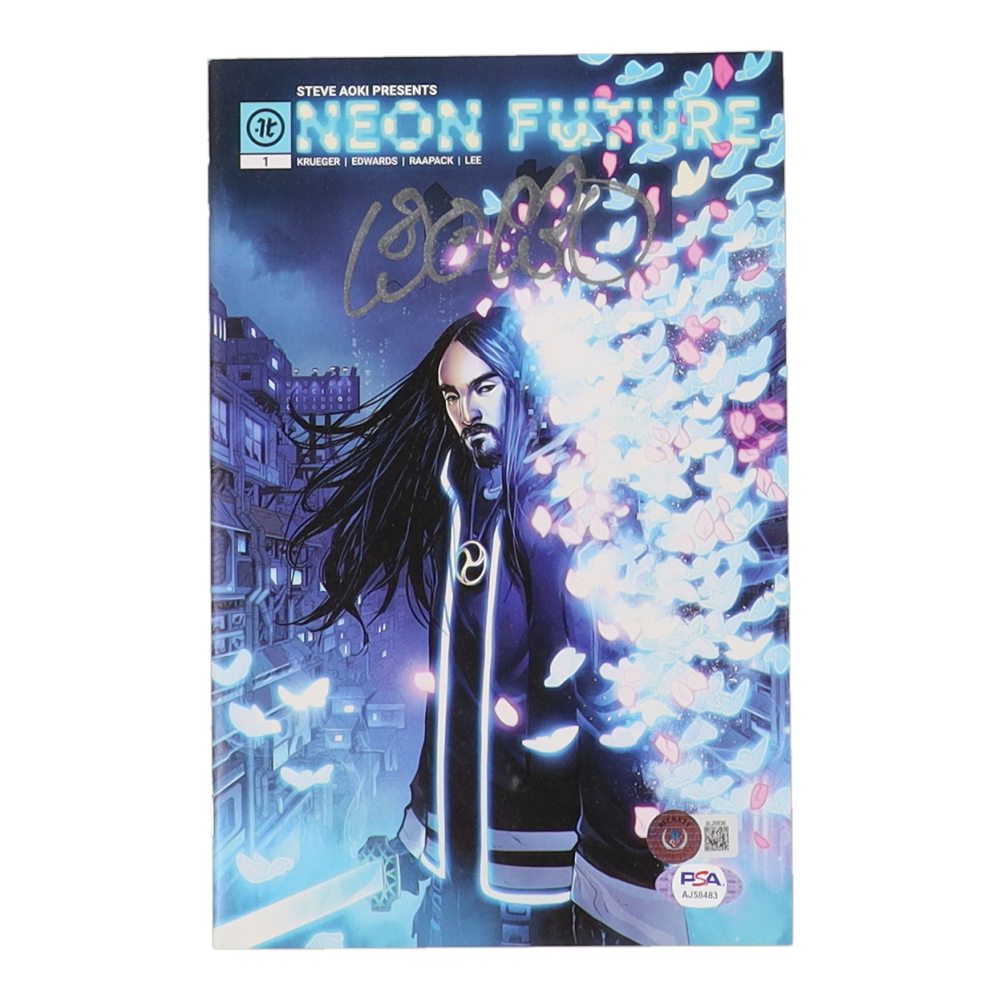 Steve Aoki Signed 2018 "Neon Future" #1 Impact Theory Comic Book (Beckett) | Pristine Auction