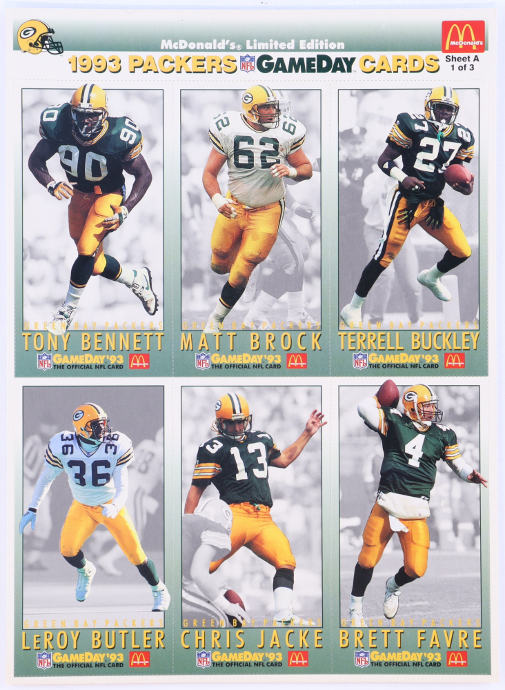 Complete Set Of Uncut Sheets Of 1993 Packer's GameDay Football Cards ...