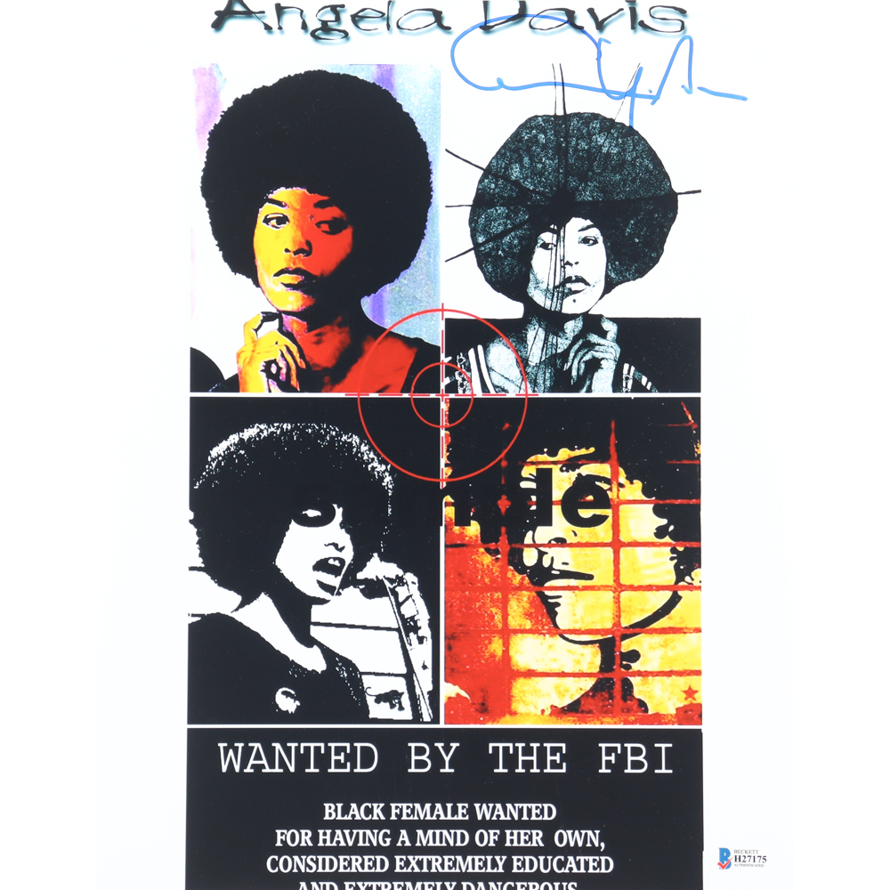 Angela Yvonne Davis Signed "Wanted by the FBI" 11x14 Photo (Beckett ...