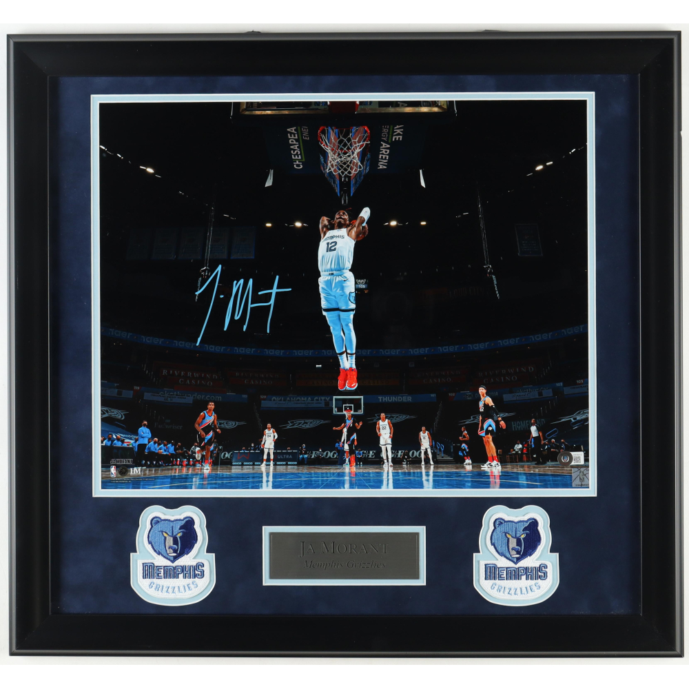 Ja Morant Signed Grizzlies Custom Framed Photo Display (Beckett ...