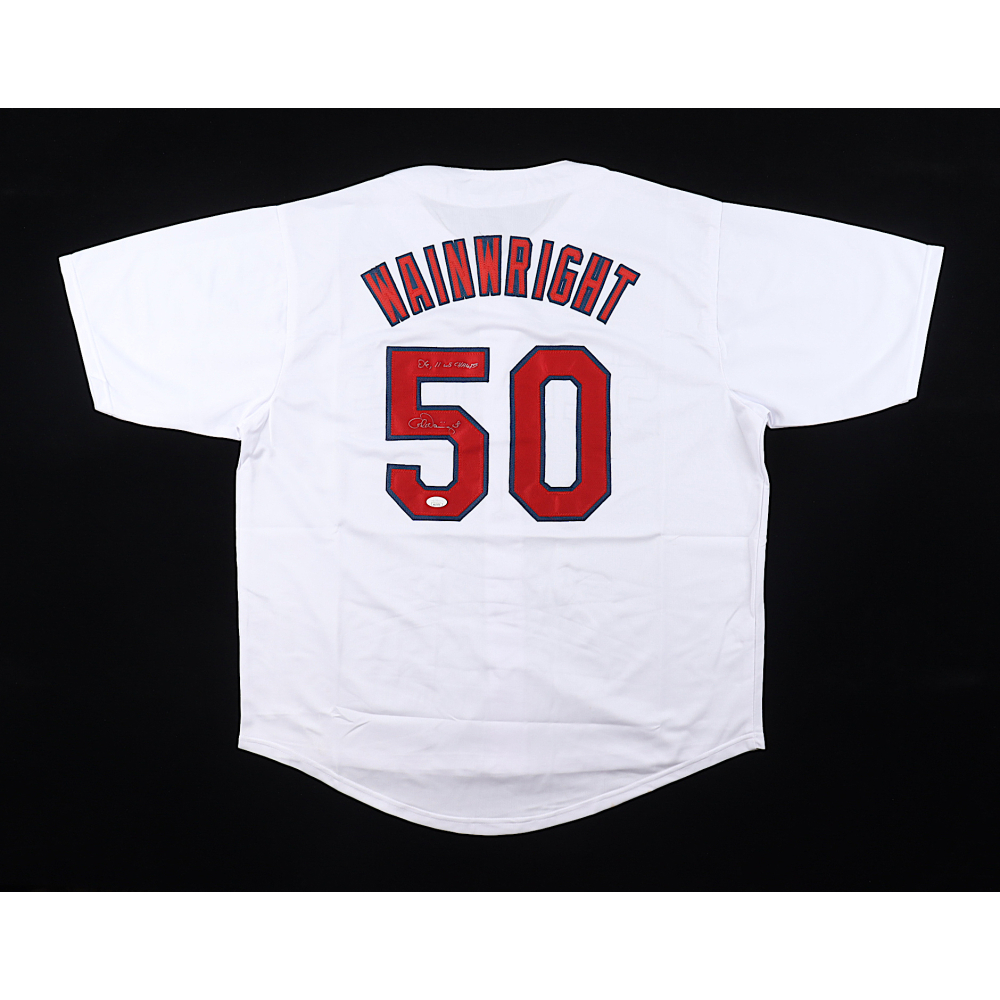 Adam Wainwright Signed Jersey Inscribed 06,11 WS Champs" (JSA ...