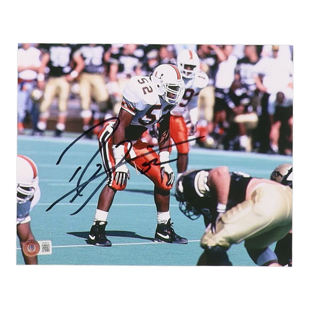 Ray Lewis Signed Miami Hurricanes 8x10 Photo (Beckett) | Pristine Auction