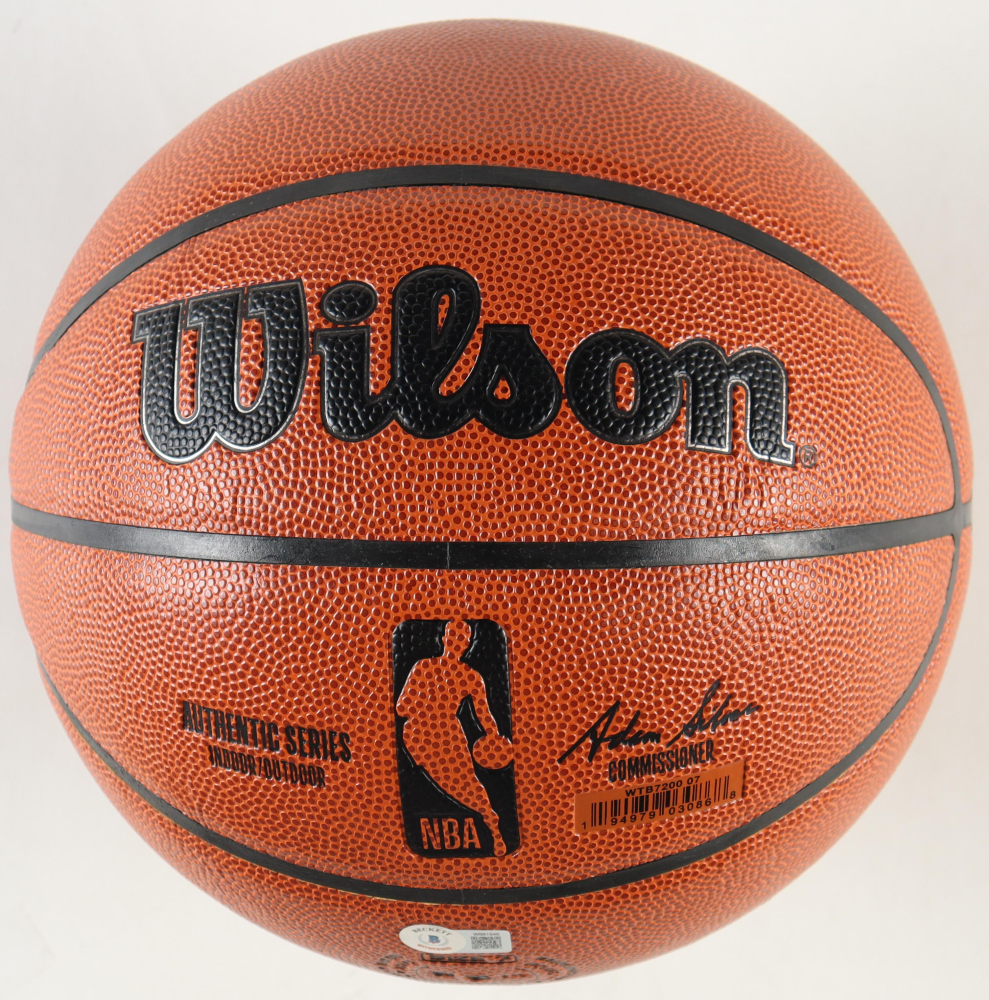 Allen Iverson Signed NBA Basketball With Name Plate Display Stand ...