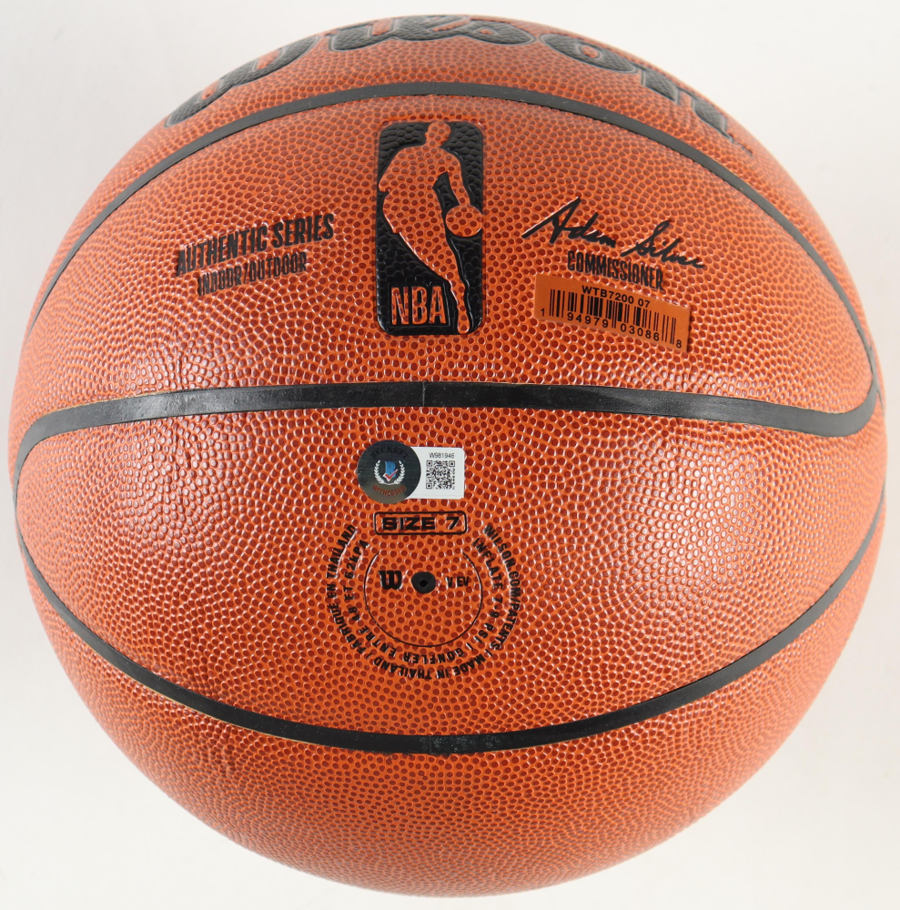 Allen Iverson Signed NBA Basketball With Name Plate Display Stand ...