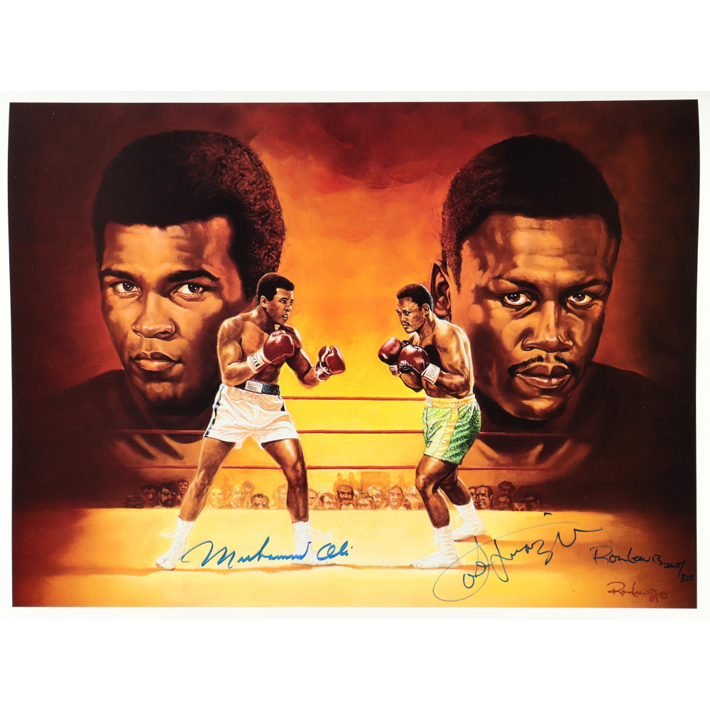 Muhammad Ali & Joe Frazier Signed 18x24 Boxing LE Lithograph (Beckett ...
