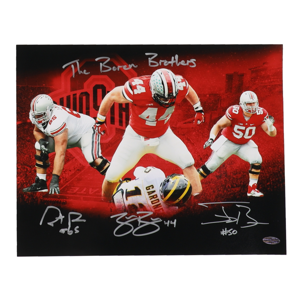 Zach Boren, Justin Boren & Jacoby Boren Signed Ohio State Buckeyes ...