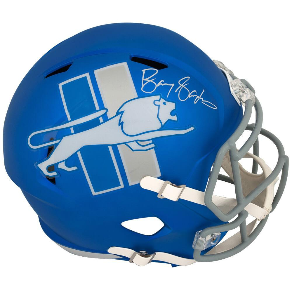 Barry Sanders Signed Lions Full-Size Speed Helmet (Schwartz) | Pristine ...