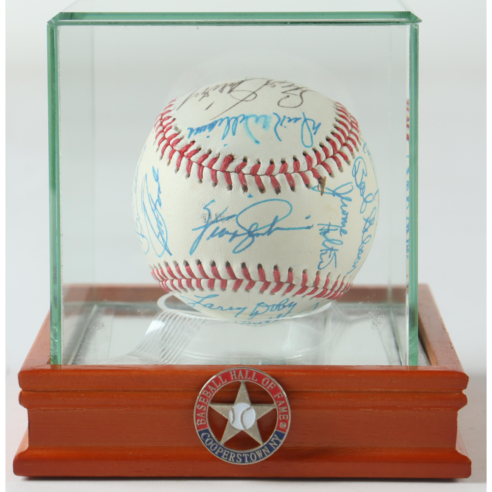 MLB Legends OL Baseball With Display Case Signed by (22) with Bob ...