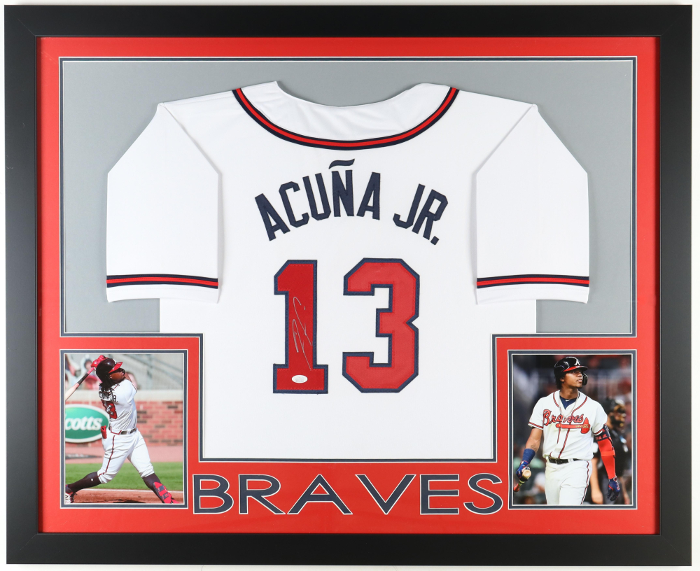 Ronald Acuna Jr. Signed Custom Framed Jersey Display (JSA) | Pristine ...