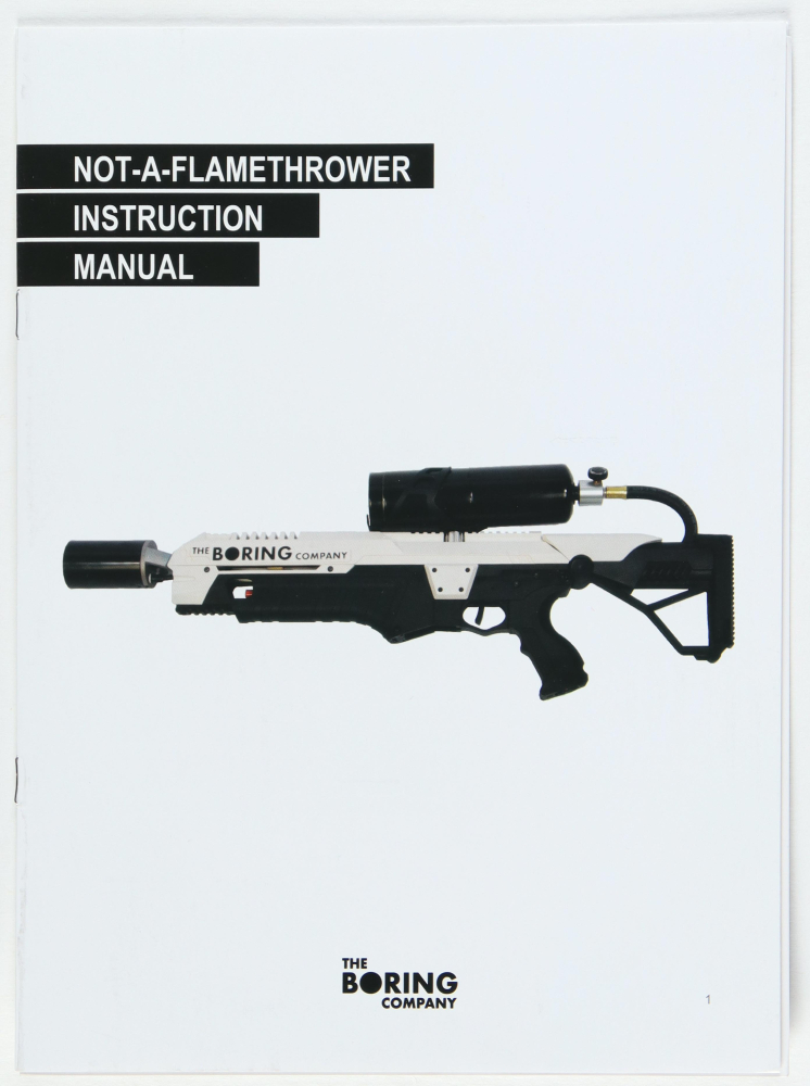 The Boring Company "Not A Flamethrower" With Original Box and Manual ...