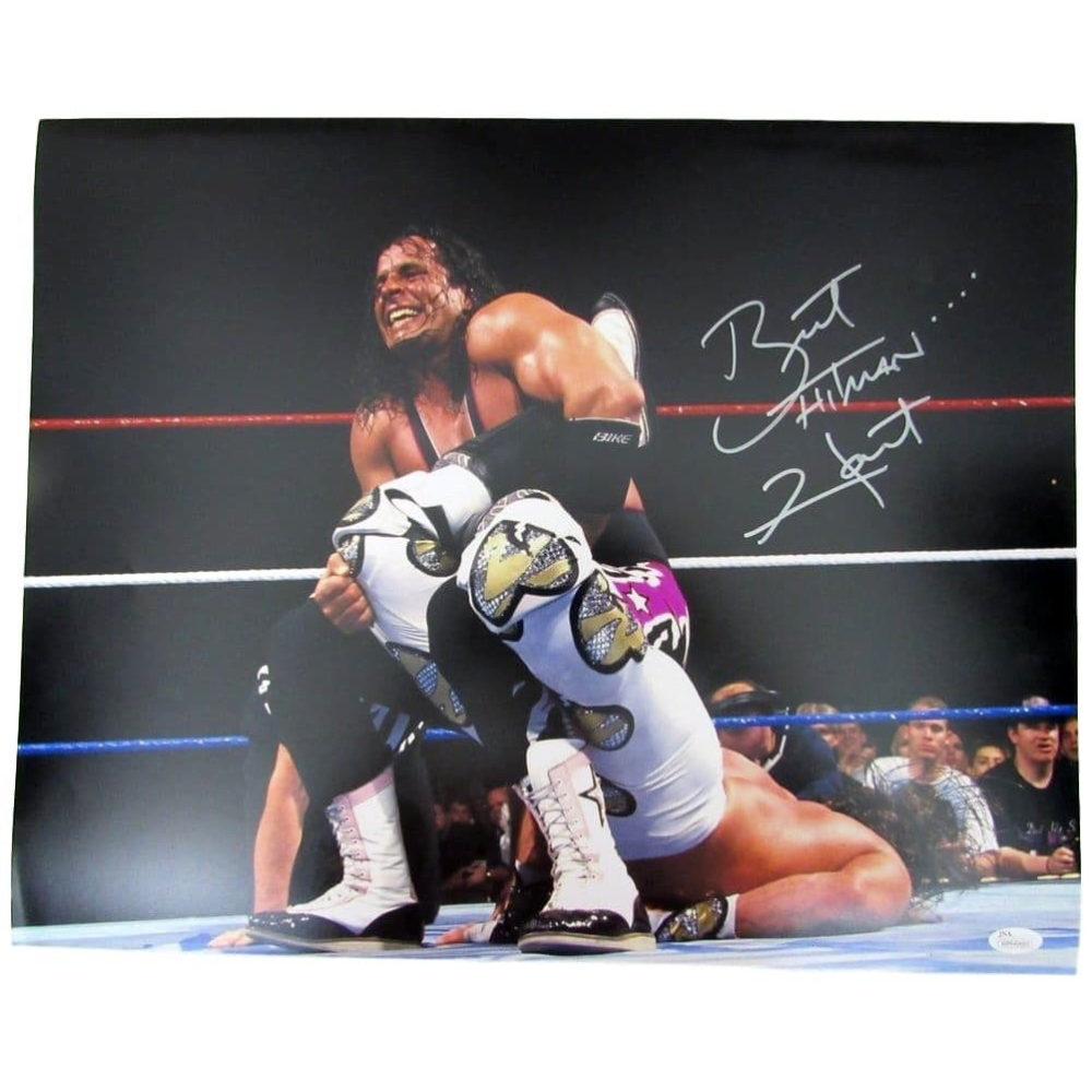 Bret "The Hitman" Hart Signed WWE 16x20 Photo Inscribed "Hitman" (JSA ...