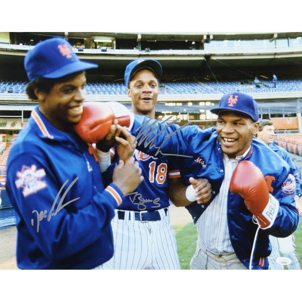 Mike Tyson, Dwight Gooden & Darryl Strawberry Signed Mets 16x20 Photo ...